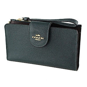 Coach Boxed Crossgrain Tech Wallet With Charms (Forest Green)