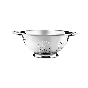 YBM Home Colander Stainless Steel With Heavy Duty Handles Strainer With Self Draining Stable Ring Base 3 Quart