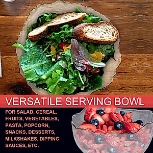 YOXSUNY Glass Bowl Serving Bowl Set with Golden Rim in Organic Shape. Salad Bowl Set of 3 Sizes (400ml) (600ml) (1100ml) For Salad Snacks Popcorn Candies Etc.