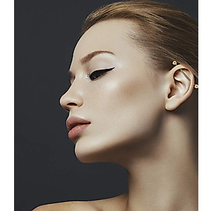 Masedy 12Pcs 14G 316L Stainless Steel Industrial Barbell Earrings for Women Men Cartilage Helix Piercing Gold