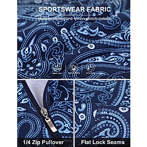 Viracy Yoga Tops for Women, Womans Paisley Summer Tank Top 1/4 Zipper Sweat Absorption Sleeveless Working Out Shirts Stylish Cute Dry Fit Active-wear,Navy Blue-XL