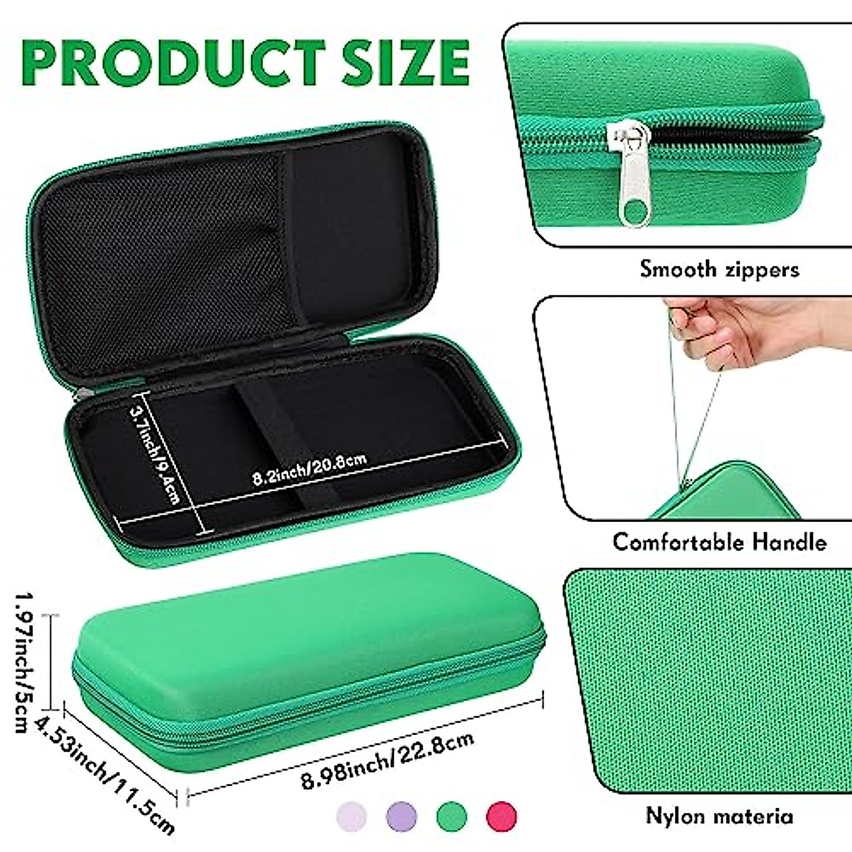 PerKoop 4 Pcs Hard Graphing Calculator Case Compatible with Ti 84 Plus Ce, 84 Plus, 83 Plus Ce, Fx 9750gii Zipped Pocket Hard Travel Case Office Calculator Accessories for USB Cables, Pencil, Ruler