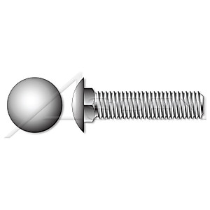 (50 pcs) M12-1.75 X 75mm, DIN 603 / ISO 8677, Metric, Carriage Bolts, Round Head, Square Neck, Full Thread, A4 Stainless Steel