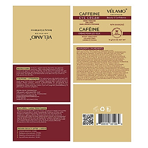 Caffeine Eye Cream for Dark Circles: Under Eye Serum for Puffiness Bags Wrinkles Fine Lines - Anti Aging Firming Tightening 0.5oz/15g