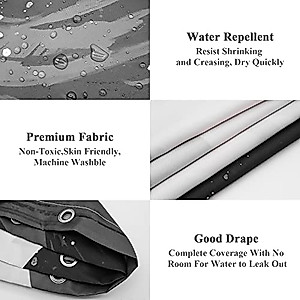 ZYLLGLOW Mid Century Modern Shower Curtain Brown Mid Boho Shower Curtain Set with Rugs, Abstract Black Bathroom Decor Accessories Bathroom Set with Shower Curtain and Rugs Curtain Set