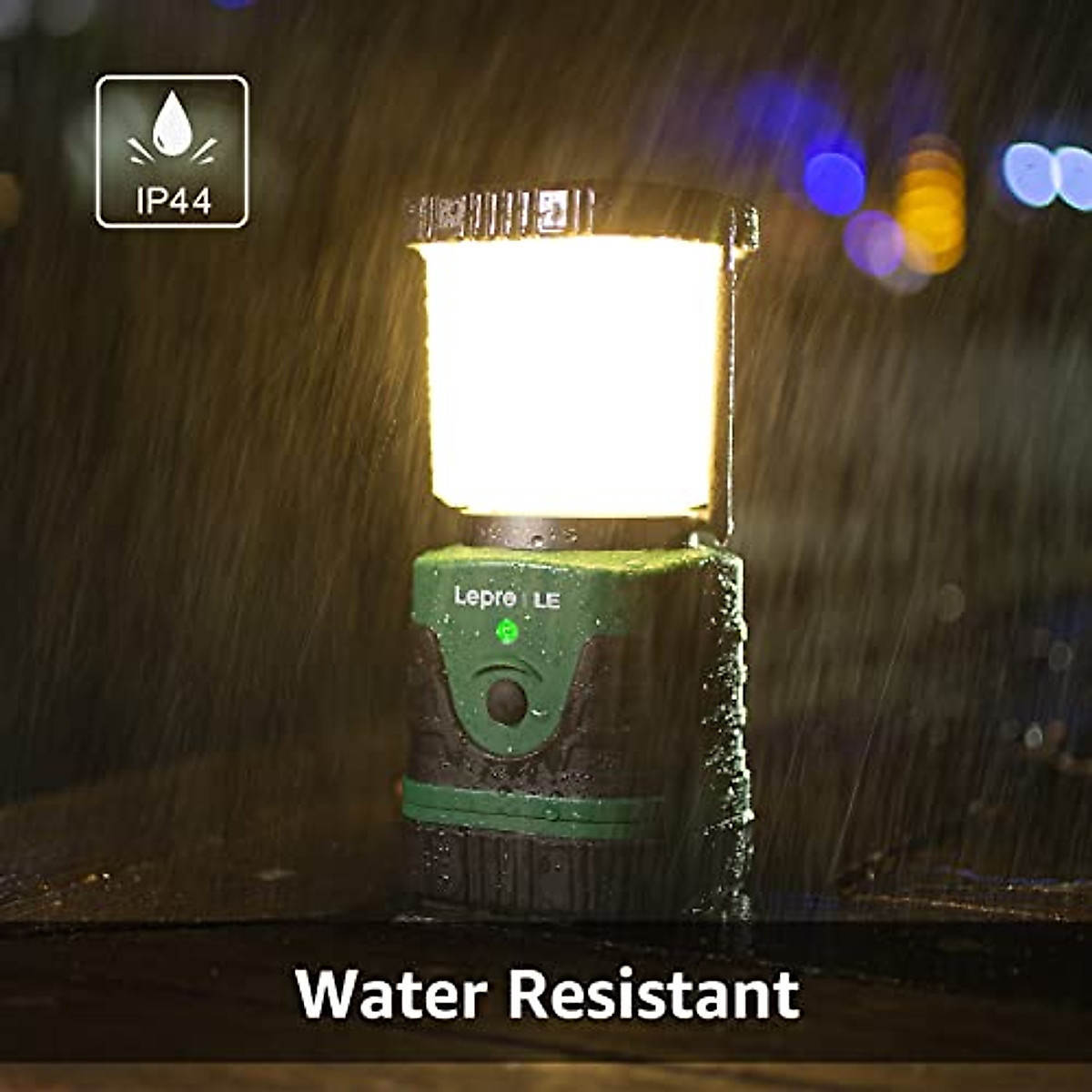 Lighting EVER LED Camping Lantern Rechargeable, 1000LM, 4 Light Modes, 4400mAh Power Bank, IP44 Waterproof, Lantern Flashlight for Hurricane Emergency, Hiking, Home and More, USB Cable Included