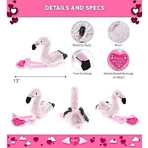 DolliBu Happy Mother's Day Super Soft Plush Pink Flamingo Doll Figure - Cute Stuffed Animal with Pink Heart Message for Best Mommy, Grandma, Wife, Daughter - 8" Inches