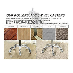 Kaleurrier Swivel Stool Chair Adjustable Height,Heavy Duty Hydraulic Rolling Metal Stool for Kitchen,Salon,Bar,Office,Massage (with Back Rest) (Black)