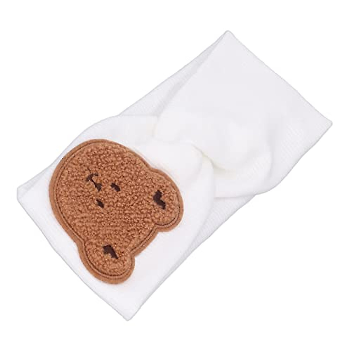 Baby Girls Headbands, Infant Headbands Cute Cartoon Bear Cotton Allmatch for Daily Home Photography (White)
