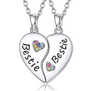 KINGSIN Best Friend Necklace BFF Matching Friendship Sister Necklaces for 2 Best Friend Friendship Jewelry Gifts for 2 Teen Girls Women Sisters Birthday