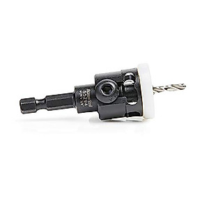 Amana Tool - (55294) Carbide Tipped 82° Countersink with Adjustable Low Friction Depth Stop, 3/8 Dia x 1/8 Drill Dia x 1/4 Inc