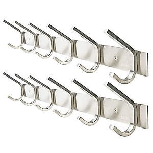 WEBI 2 Packs, Heavy Duty Stainless Steel 304 Hook Rail Coat Rack, Satin Finish, Great Home Storage & Organization for Bedroom, Bathroom, Foyers, Hallways