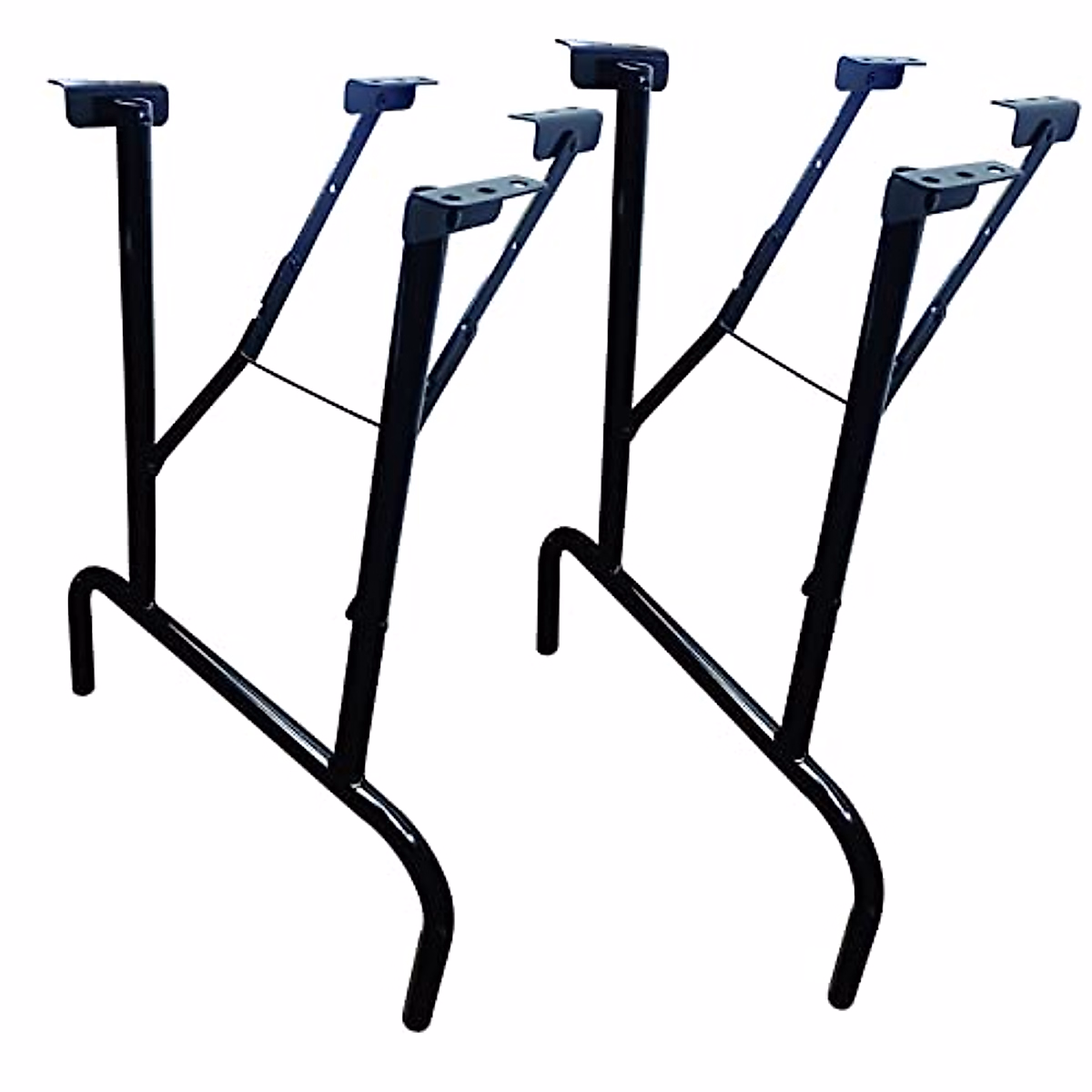 Premium Industrial Steel Heavy Duty Folding Table Legs - 27 In'', Steel Powder Coated Gloss Black, Commercial Grade Durability for Tables, Chair's, Office Table (2)