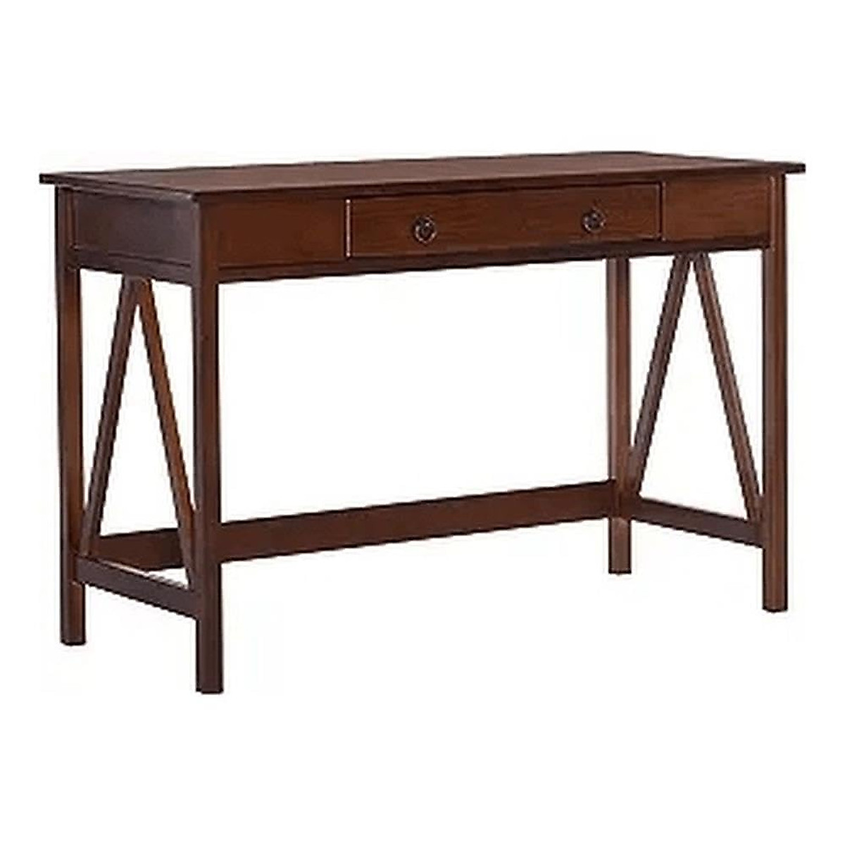 BOWERY HILL 1-Drawer Transitional Wood Desk in Antique Tobacco