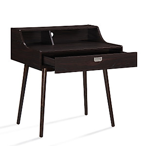 GDFStudio Mid Century Modern Finished Fiberboard Home Office Desk (Wenge)