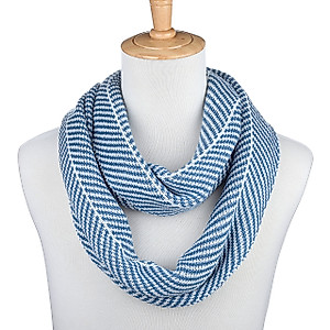 GALLERY SEVEN Winter Scarf for Men, Soft Knit Scarves, in an Elegant Gift Box - Lightt Blue/White - One Size