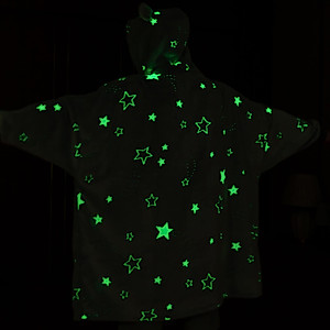 Cozy Bliss Wearable Blanket Hoodie Glow in The Dark Oversized Hooded Sweatshirt Lightweight with Giant Hood Pocket Super Soft Warm Comfy Plush Gifts for Kids Women Men Birthday Halloween Grey