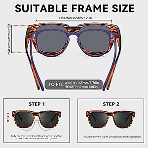 SIPHEW Polarized Fit Over Glasses Sunglasses for Women, Square Trendy Sun Glasses with UV400 Protection for Driving