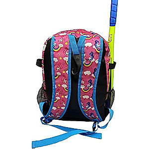 Aozora Youth Tball and Baseball Backpack Bag Lightweight Baseball Bag Hold Bats, Helmet, Glove, Caps, Valuables Pocket, Fence Hook (Unicorn Pink)