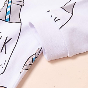 Aiabaleaft Baby One Piece Romper Bodysuit Jumpsuit Long Sleeve MilkCookies Bodysuit 0-12M White, 0-3 Months