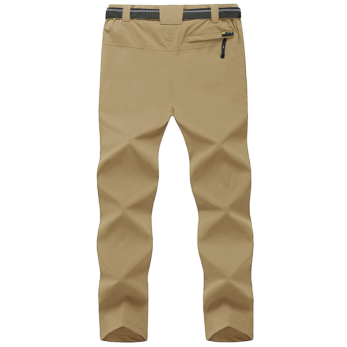 TBMPOY Men's Windproof Waterproof Athletic Pants for Outdoor Work Hiking Breathable Pants Thin Khaki M