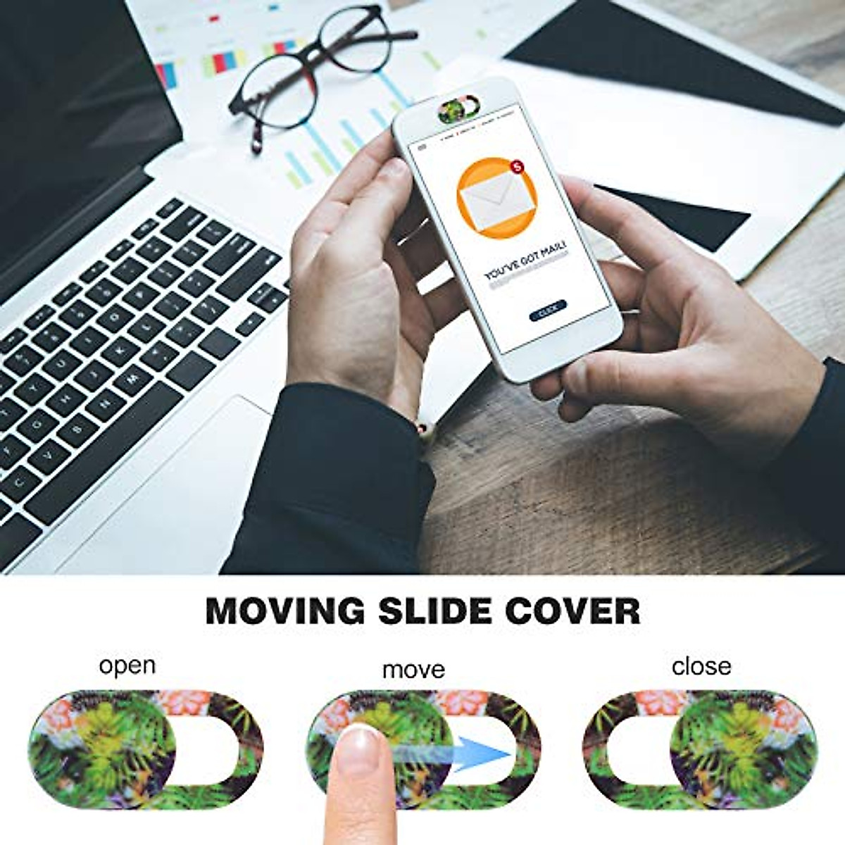 SOLUSTRE Computer Tablet 12pcs Computer Pattern for Thin Ultra Slide Lens Decor Blocker Your Web Home Smartphone Flower Floral Tablets Camera Privacy Tablet Phone Shield Pad Webcam Slider Pro Tableta