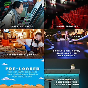 Creative Arcades Full Size Commercial Grade Cocktail Arcade Machine w/Riser | 2 Player | 3500 Games | 32" LCD Lifting Screen | LED | 4 Sanwa Joysticks | Trackball | 2 Stools | 3 Year Warranty