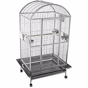 A&E Cage 9004030 Platinum Dome Top Bird Cage with 1" Bar Spacing, 40" x 30"