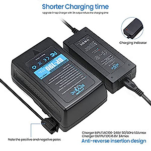 REYTRIC 190Wh(13400mAh) V Mount/V-Lock Battery Compatible Video Camera Camcorder Broadcast LED Light with D-Tap Charger