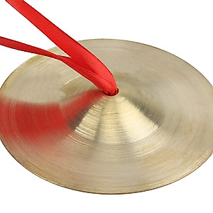 2Pcs Mini Copper Hand Cymbals 90mm Diameter Gong Band Rhythm Beats Percussion Musical Instrument for Parties, Dances, Belly Dances, Holiday Celebration