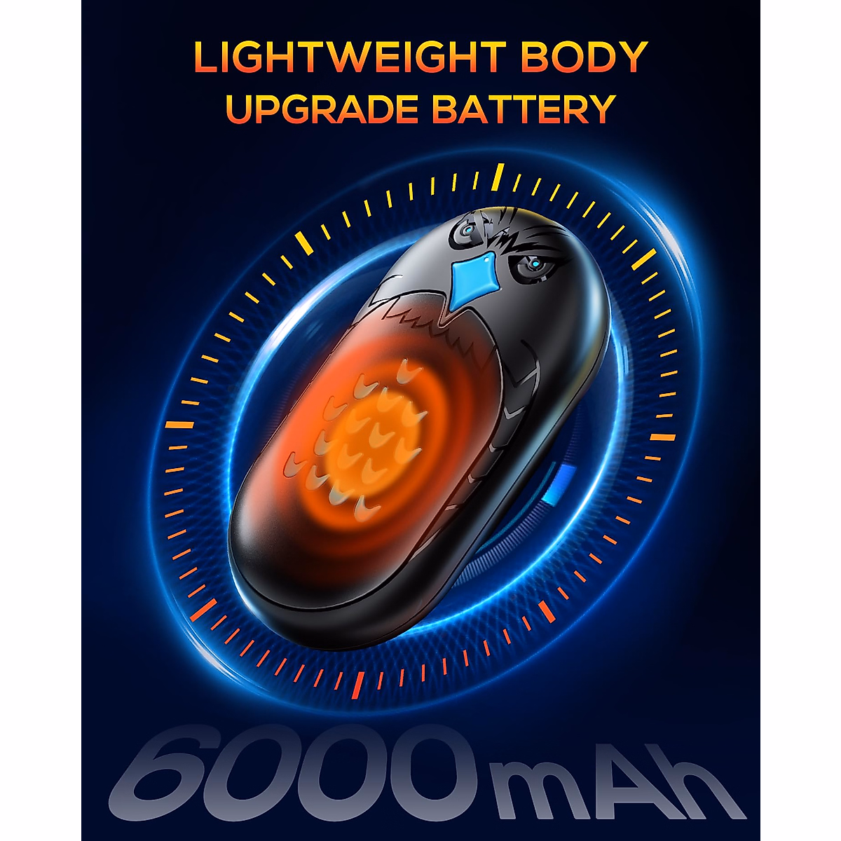 Hand Warmers Rechargeable, 2 Pack 6000mAh Electric Portable Heater, 20 Hrs Long Heating Hot Pockets Hand Warmer, Hunting Gear, Gifts for Women, Men, Raynauds, Camping, Golf, Outdoors (Black Pro)