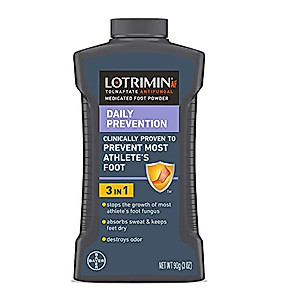 Lotrimin Athlete's Foot Daily Prevention Medicated Foot Powder Bottle, 3 Ounce