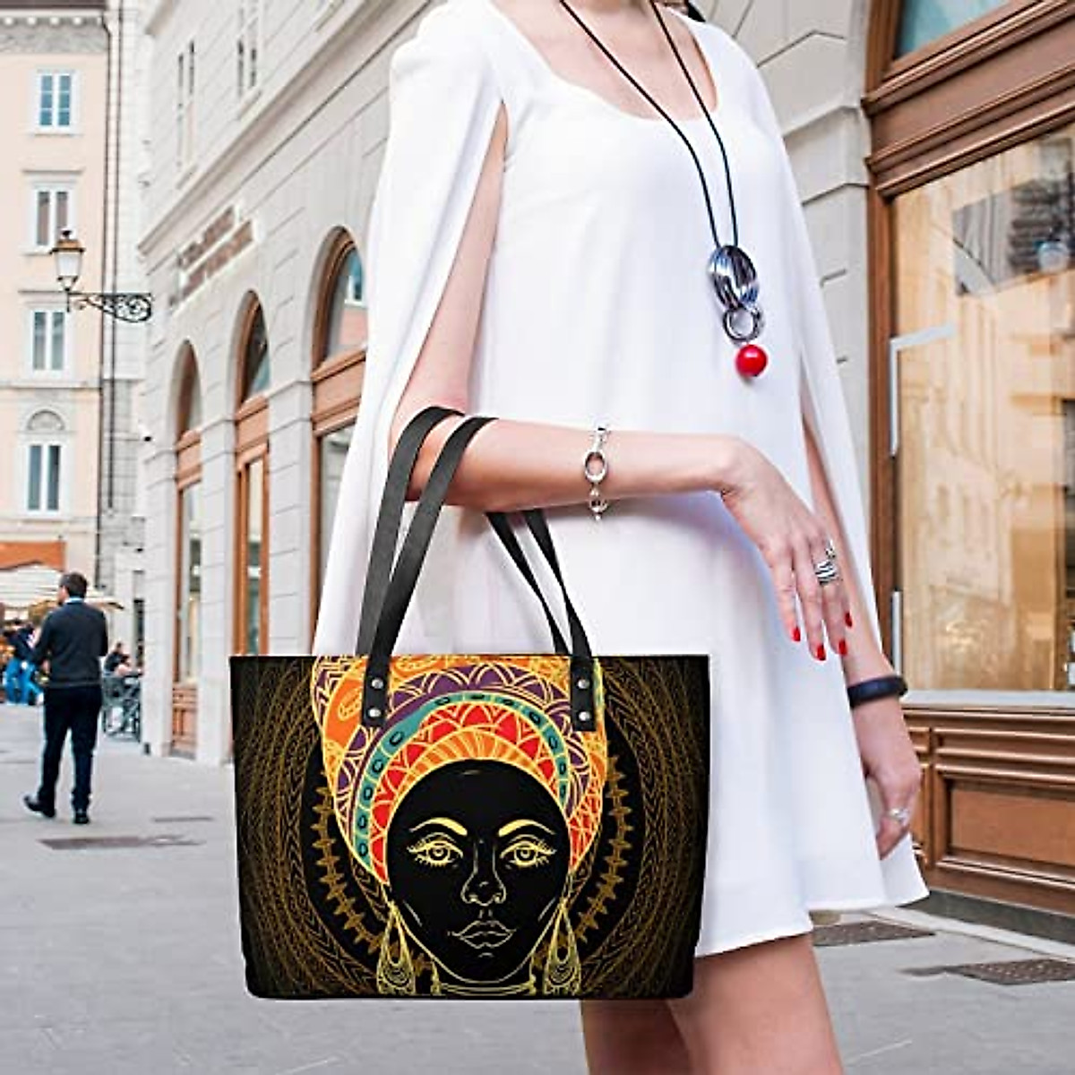 Womens Handbag African Woman Leather Tote Bag Top Handle Satchel Bags For Lady