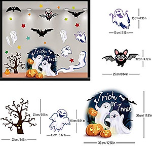 Vanleonet Halloween Window Clings Decals for Window Glass,Double-Side Spooky Removable Window Sticker for Halloween Party Decoration