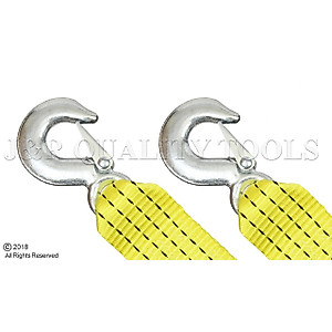 10,000 LB Heavy Duty Tow Strap with Safety Hooks 2” x 20’ Polyester Superior Strength
