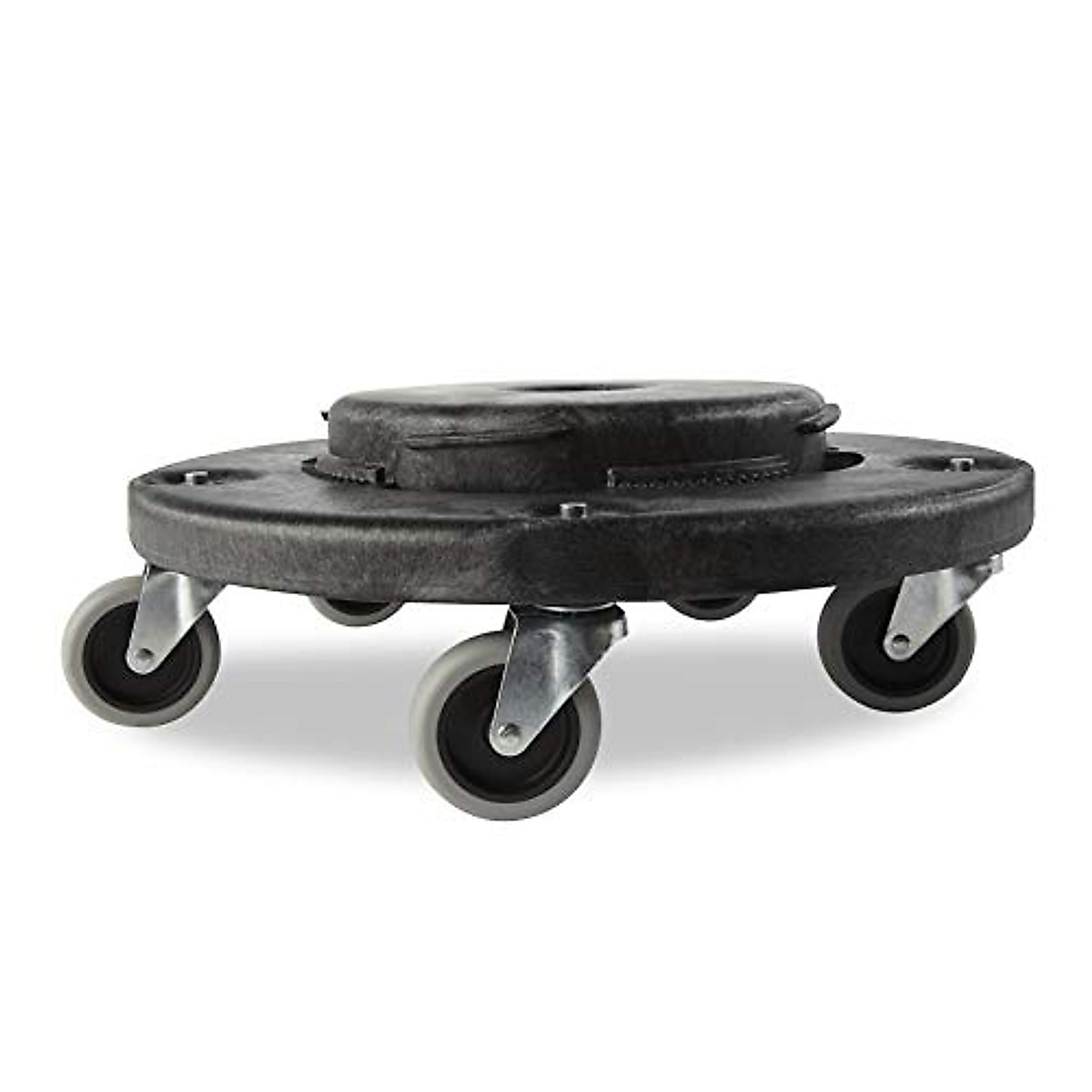 Rubbermaid Commercial Products Brute Twist on/Off Round Dolly, Use with BRUTE Trash Can, Black, Pack of 2