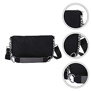 Women Chain Clutch Shoulder Bag Chain Crossbody Shoulder Purse Hipster Tote Handbags Silver Chain Clutch Purses Black for Girl Women Xmas Winter Holiday Christmas Decoration Gift