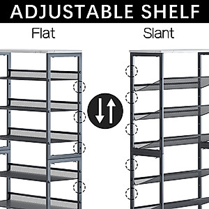 Garden 4 you Shoe Rack 6 Tiers Shoe Storage Organizer,Large Capacity Storage Rack With White Faux Marble Tabletop,Adjustable Metal Shelf Stackable Shoe Shelf For Entryway Hallway Living Room Closet