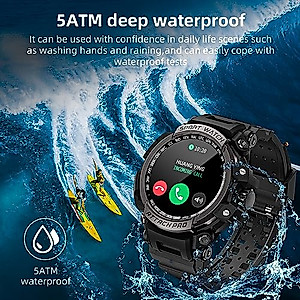 LOKMAT Smart Watch - Outdoor Sports Military Smart Watches for Men Bluetooth Call (Answer/Make Calls), Waterproof Tactical Rugged Smartwatch, Fitness Tracker Watch for Android iPhones