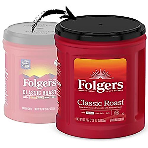 Folgers Classic Roast Medium Roast Ground Coffee, 33.7 Ounces (Pack of 6)