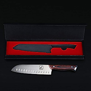 imarku Kitchen knife, 7’’Santoku Knife, German High Carbon Steel Chopper Knife, Professional Chef Knife with Ergonomic Handle, Extremely Sharp＆Durable