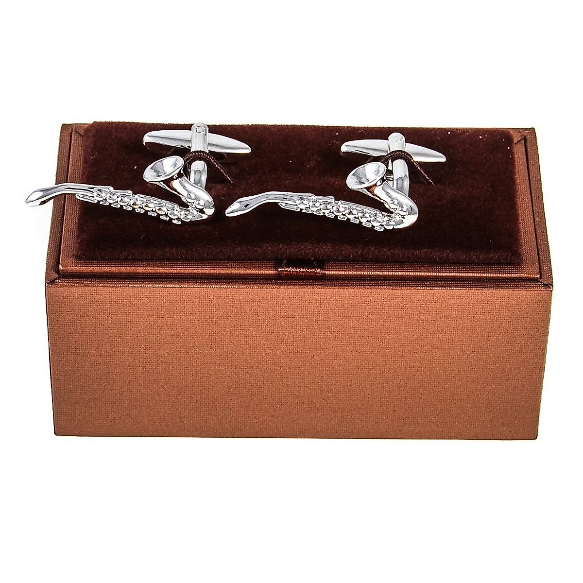 MRCUFF Saxophone Sax Music Pair of Cufflinks in Presentation Gift Box & Polishing Cloth