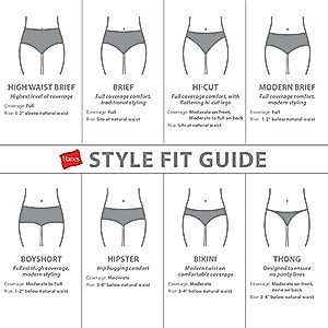 Hanes Women's Cool Comfort Sporty Microfiber Boyshort Underwear, 6 Pack-Assorted, 6