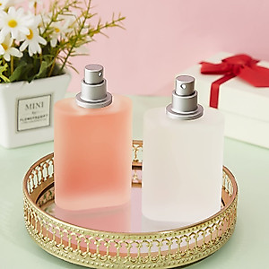 6 Pcs Frosted Glass Bottle 100ml Perfume Atomizer Dispenser Refillable Spray Empty Perfume Bottles Fine Mist Atomizer Cosmetic Container for Women Men Travel Essentials