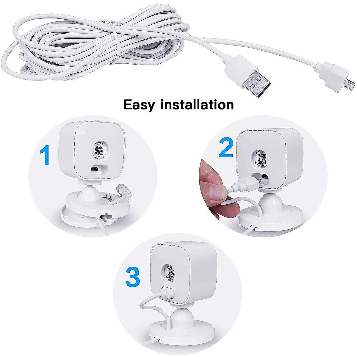 VOMENC 20ft/6m Charger Cable for Blink Mini, Power Extension USB Cable Compatible with Blink Mini Indoor Plug-in Camera Extension Cable(Blink Mini Camera is not Include)