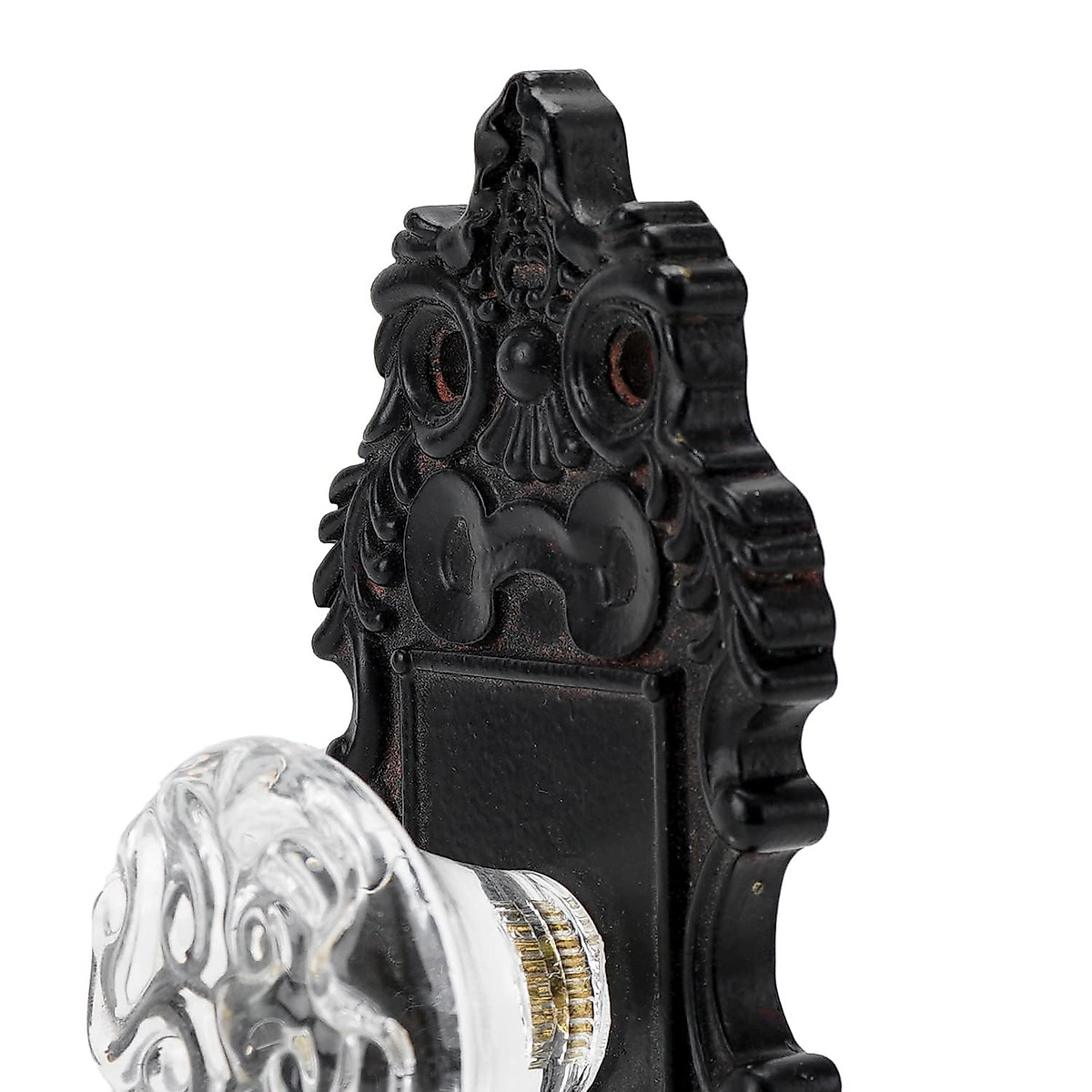 SOFFEE DESIGN 2pcs Vintage Cabinet Pull Drawer Knob, Distressed Closet Handle with Clear Resin Knob, Antique Door Knob with Mounting Screws for Cupboard, Kitchen Furniture - Black