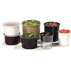 Carlisle FoodService Products Classic™ Round Storage Container with Lid, 1.5 Quart Crock, Clear