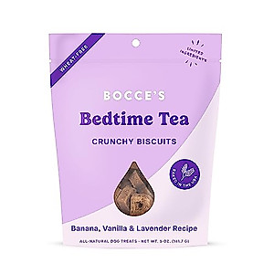 Bocce's Bakery Oven Baked Bedtime Tea Treats for Dogs, Wheat-Free Everyday Dog Treats, Made with Real Ingredients, Baked in The USA, All-Natural Biscuits, Banana, Vanilla, & Lavender, 5 oz