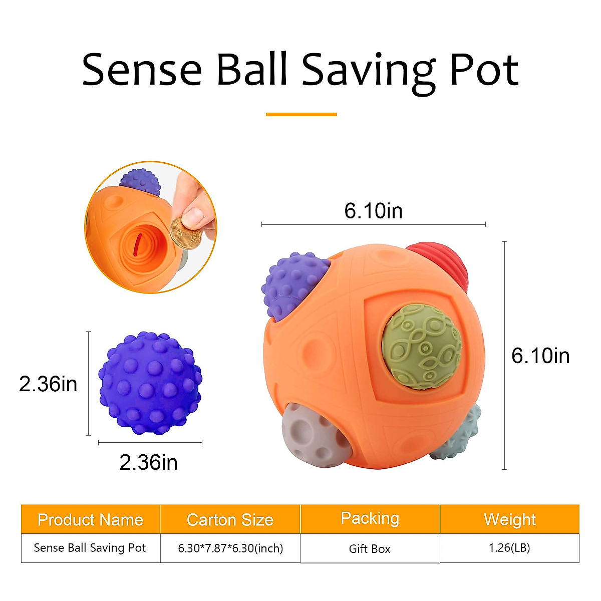 ROHSCE Balls for Toddlers 1-3 Baby Sensory Toys, Montessori Toys for Babies 6-12 Months Baby Ball Toy, Sensory Balls BPA Free Teething Gift Toddler Balls Bath Toys with Bright Color Multi Textured