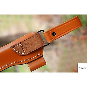 Ottoza Custom Handmade Brown 7" Leather Knife Sheath for 7 inch Blade for Bushcraft Knife - Hunting Knife - Camping Knife - Survival Knife - Fixed Blade Knives Vertical Carry/Cow-Buffalo Leather No:74